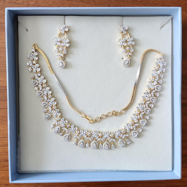 Tarinika Hami Antique Gold Plated Long Necklace & Drop Earring Indian ...