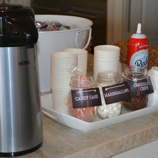 Hot Chocolate Bar Kit, Build Your Own Hot Cocoa Ingredients Labels ...