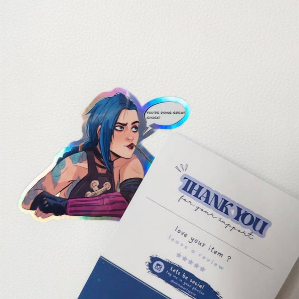Jinx Holographic Sticker | Arcane Sticker | Hey Chuck - Etsy