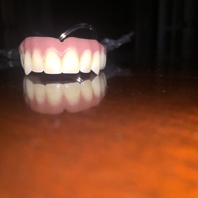 Tiny Denture Keychain baby Teeth - Etsy