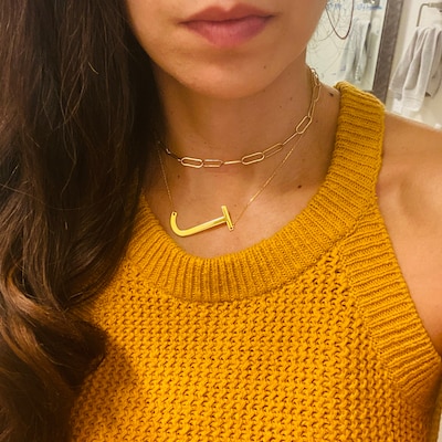 Alexis Necklace, Alexis Rose Large Initial Necklace, Big Letter ...