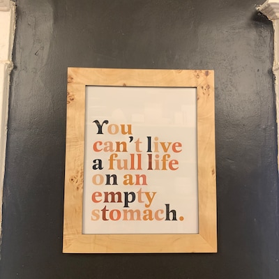 You Cant Live A Full Life on an Empty Stomach, Boho Kitchen Print ...