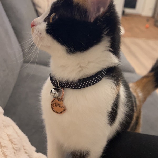 20 Mm Mini Double Side Engraved Pet Tag ID Name Flower Wreath Floral ...