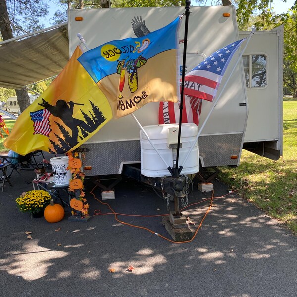 Camper Triple Flag Pole Mount - RV Flag Holder - Freedom Jack - Etsy