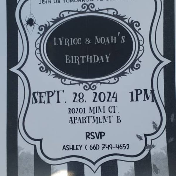 Black and White Striped Birthday Invitation - It's Showtime Editable ...