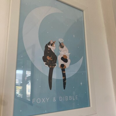 Gemini Cat Print, Zodiac Star Sign A4, A3, A2, 5x7, Cat Astrology ...