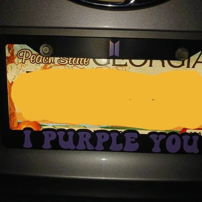 I Purple You 3D Raised Letter License Plate Frame BTS License Plate ...