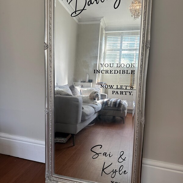 Hello Darling - Mirror Sticker for Wedding Photos & Selfies - Vinyl ...