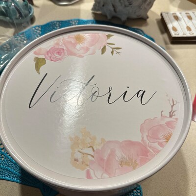 Custom Gift Box White Confetti Box Round White Hat Box Custom ...