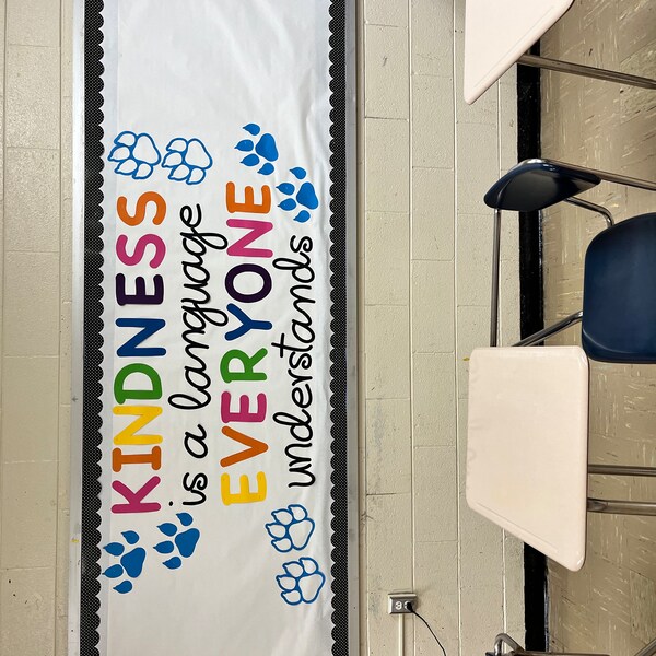 Treat Others With Kindness Classroom Sign, Inspirational Bulletin Board ...