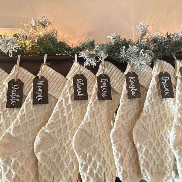 Stocking Tags - Customized Wooden Labels - Personalized Stocking Tag ...