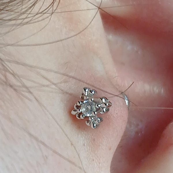 Peace Sign Cartilage Hoop • 5mm Tiny Helix Hoop • Tragus Piercing ...