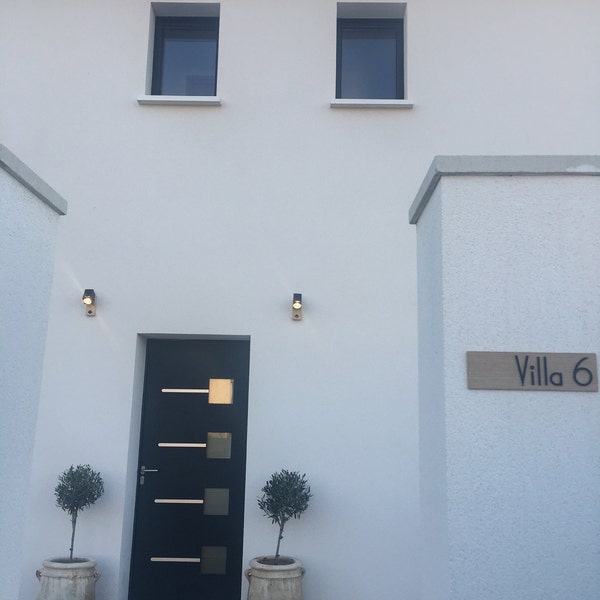 Interior Modern Number Plague - Wood Dark Oak With Black Acrylic ...