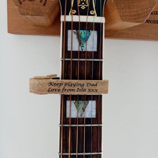 PERSONALISED Guitar Capo -wood Effect - Birthday, Anniversary, Musician ...