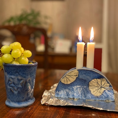 Shabbat Candle Holder/vase/ceramic Box, Unique Handmade Ceramic Shabbat ...