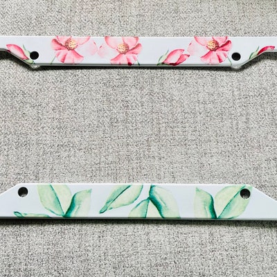 Floral Line Art License Plate Frame Minimalist Floral License Plate ...