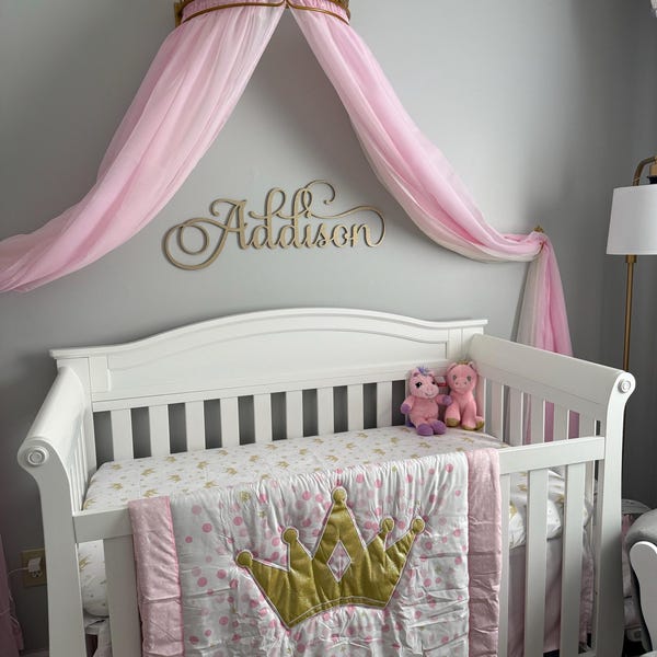 Girly Swirly Calligraphy Laser Cut Name Sign for Above a Bed or Crib - Etsy