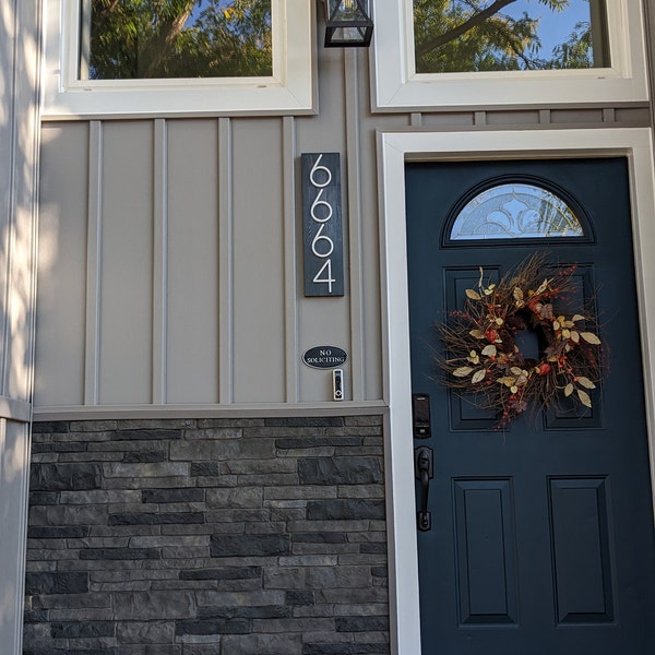 Vertical Address Plaque, Wood Address Plaque, Number Address Sign ...