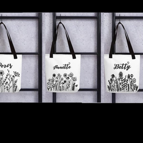 Wildflowers Tote Bag Svg, Wild Flower Svg, Bouquet SVG Bundle, Floral ...