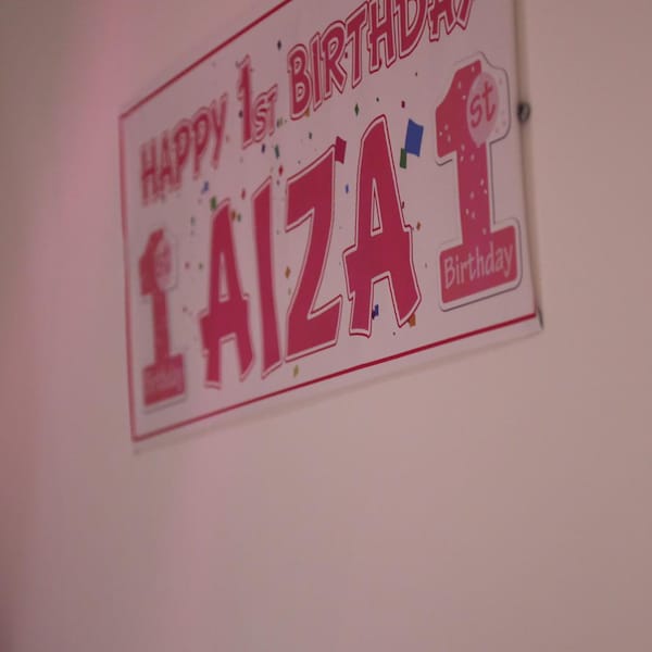 2 Personalised 1st Birthday Banners - Available in PINK or BLUE - First ...