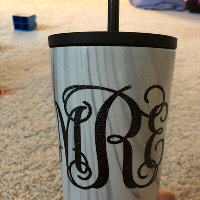 Yeti Cup Monogram Decal Monogram Tumbler Decal, Vinyl Monogram Decal ...