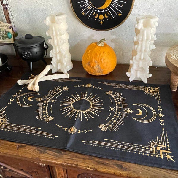 MINI Altar Cloth Moon, Tarot Cloth, Traveling Altar Cloth, Portable ...