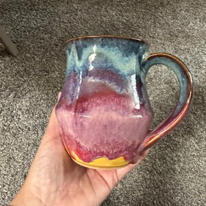 Hand Carved Mug With Blue Rutile Glaze - Etsy