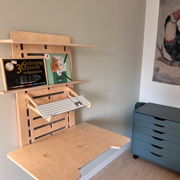 Computer Desk Adjustable Wooden Table Standing Plywood Office Furniture ...