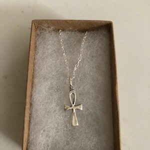 Sterling Silver Teeny Tiny Ankh VERY SMALL charm Only or Necklace ...