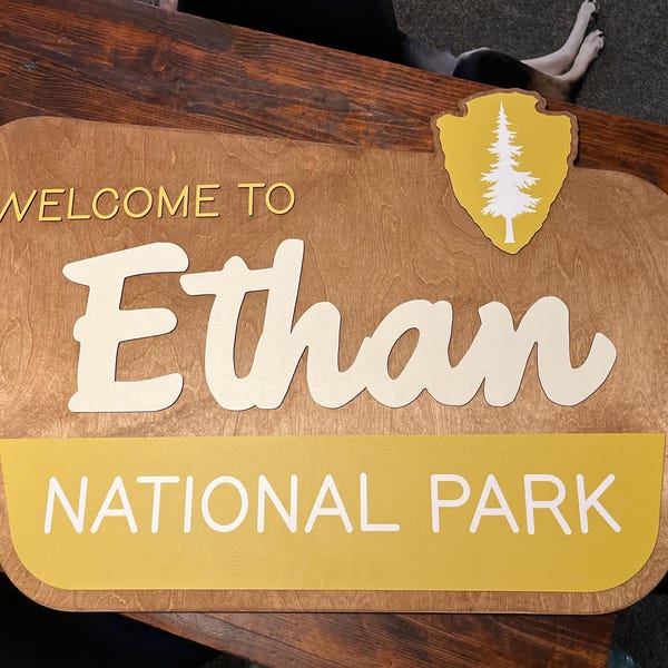 National Park Name Sign, Large Wood Name Sign, Nursery Name Sign ...