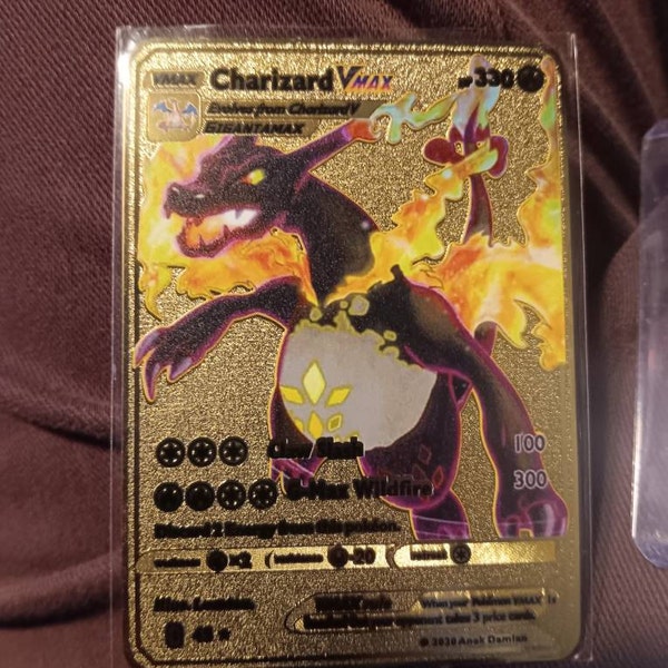 Charmander, Charmeleon & Charizard GX Tag Team Gold Metal Pokemon Card ...