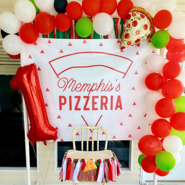 Pizza Backdrop, Pizza Party Banner, Pizza Birthday Party Decorations ...
