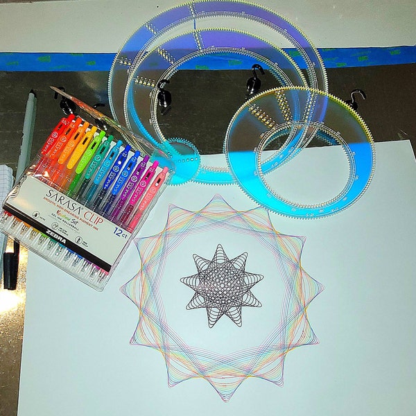 7-in-1 Big Metal Spirograph Drawing Toolset - PLANARC Metalmax - Etsy