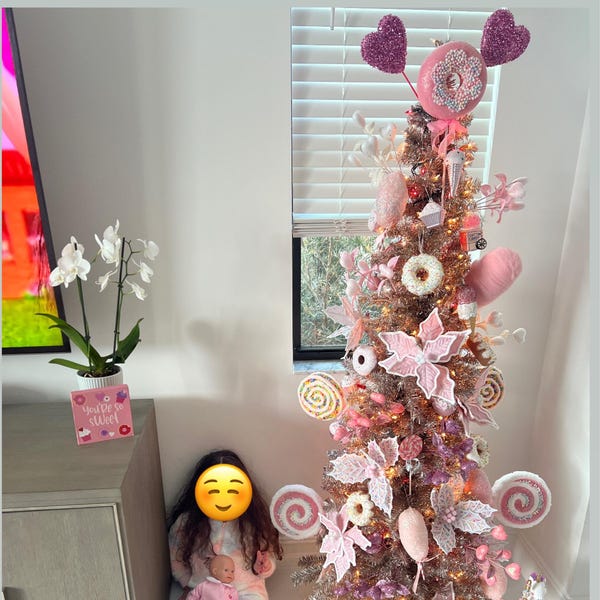 Tree Kit Pink Candy Christmas, Cotton Candy Christmas Tree, Tree ...