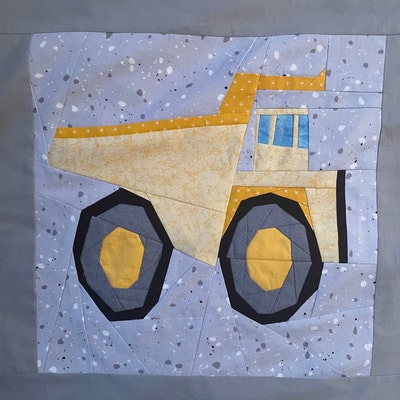 Construction/roadwork Paper Pieced Pattern Pack. Four 12 Inch Quilt ...