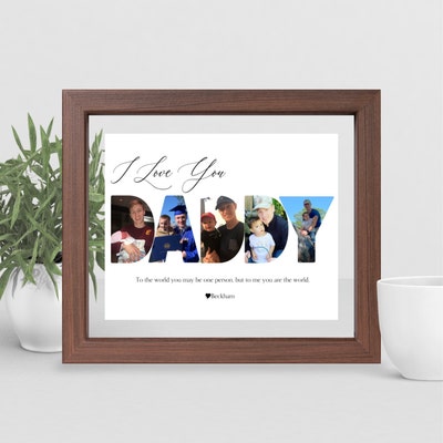 Father's Day Print, Custom Photo Print, Dad Collage Wall Art, Daddy ...