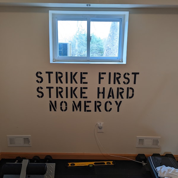 Cobra Kai Strike First Strike Hard No Mercy Wall Decal Sticker Stencil ...