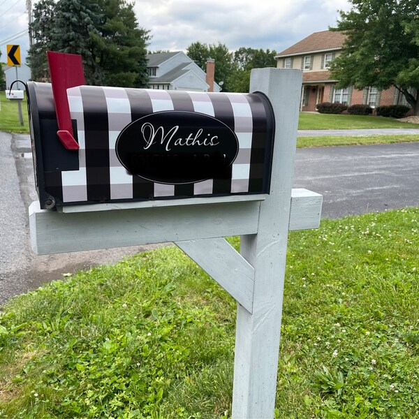 Custom Address Mailbox Covers Magnetic - Personalized Plaid Mailbox ...