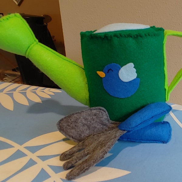 Felt Gardening Set DIY Felt Flower Pot Pattern Tutorial - Felt ...