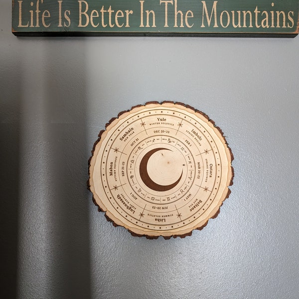 Wheel of the Year Engraved Cheese Board With Utensils - Etsy