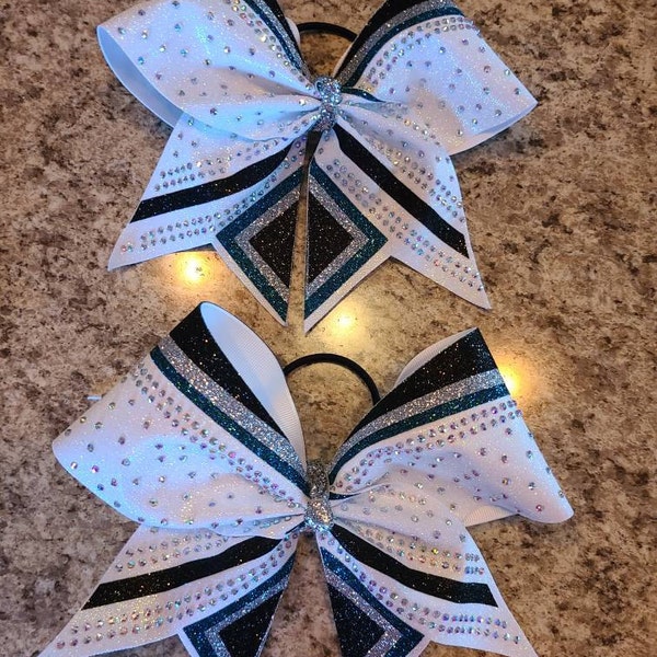10 Cheer Bow Rhinestone Template With HTV, V Tail, 3 Inch Rhinestone ...