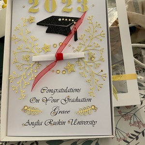 GRADUATION Handmade Personalised 3D Card / University / Keepsake With ...