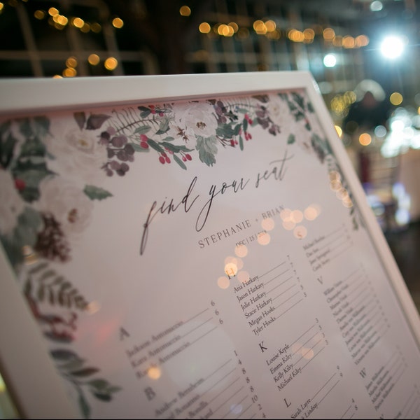 Christmas Seating Chart Template, Alphabetical Christmas Seating Chart ...