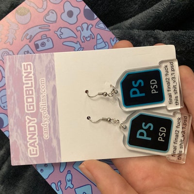 Photoshop Earrings Graphic Design Rude Fuck Swearing Illustration Art ...
