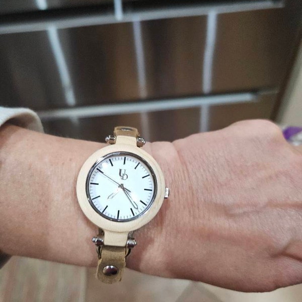 Volcano Chronograph Wood Watch for Men Red Wood Band With Dark Metal ...