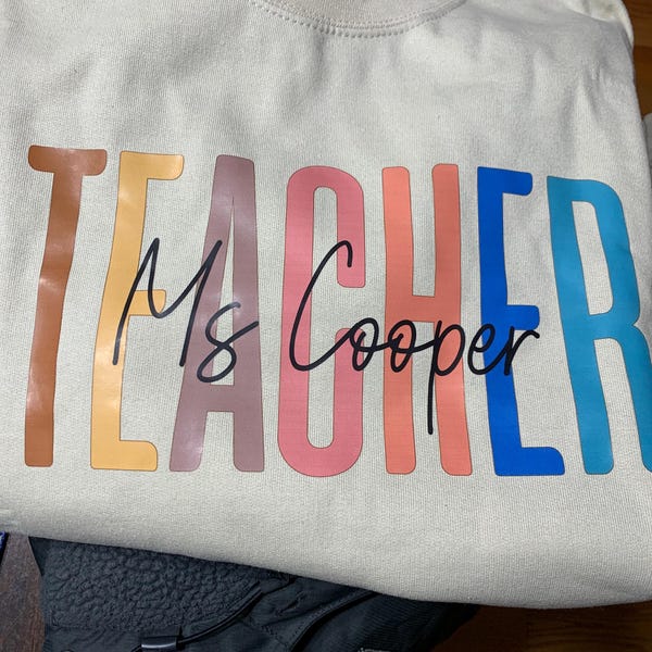 Custom Teacher Sweatshirt, Teacher Mrs Sweatshirt, Cute Teacher ...