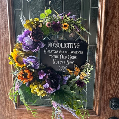 Intention Set Lg Mushroom Wreath/ With Spell-jar/ Crystals and - Etsy