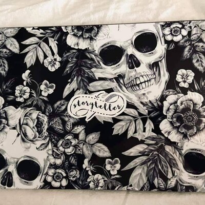 Skull Laptop Skin Sticker Floral Notebook Vinyl Decal Dell Hp - Etsy