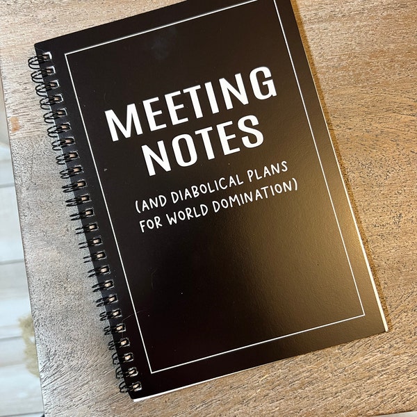Meeting Notebook, Funny Coworker Gift, Meeting Notes Spiral Notebook ...