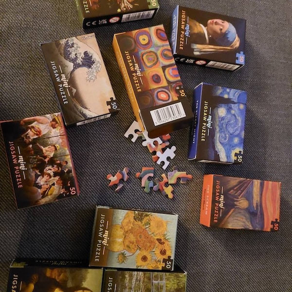 Mini Masterpiece Jigsaw Puzzle in a Matchbox - 50 Piece. Assorted Famous Paintings - Etsy